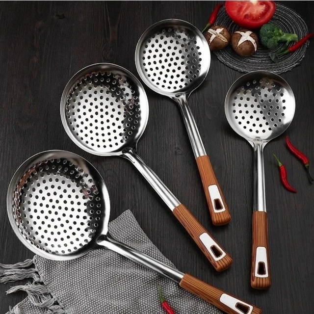 LONG HANDLE FLOUR Noodle Dumplings Sieve Oil Skimmer Scoop Kitchen ...
