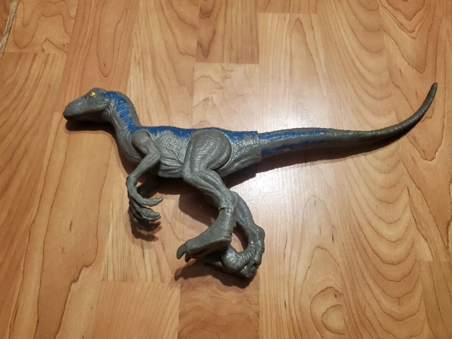 JURASSIC WORLD DOMINION Velociraptor Blue Dinosaur Figure is 12" New £ ...