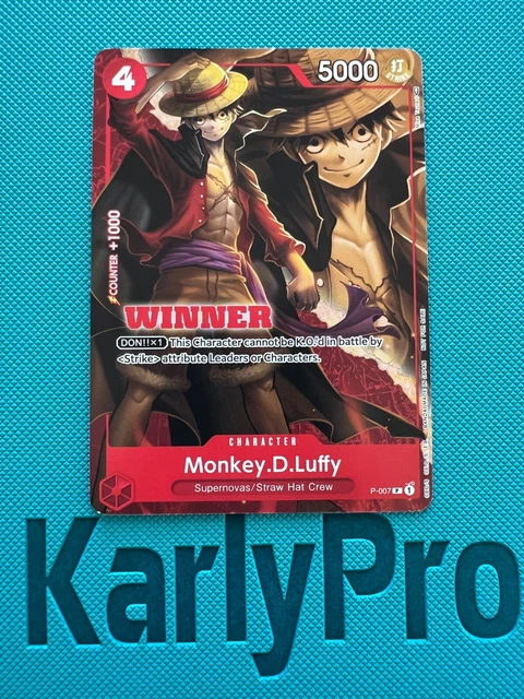 ONE PIECE CARD Game Monkey D Luffy P 007 WINNER Tournament Promo ...