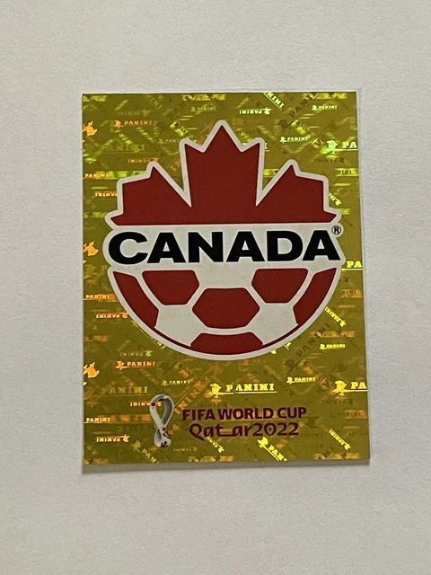 PANINI WORLD CUP Qatar 2022 Canada Team Emblem/Logo Gold Foil Sticker ...
