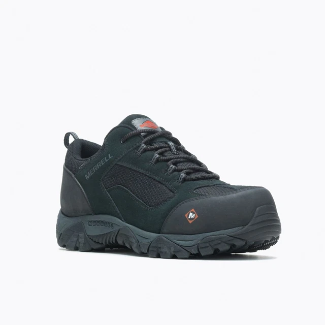 MERRELL WORK MEN'S Moab Onset Composite Toe Waterproof Work Shoe Black ...