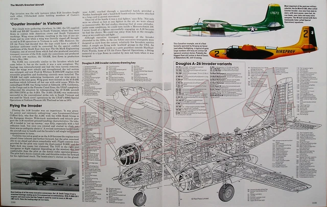 DOUGLAS A-26B INVADER Cutaway Drawing Key + Description ...