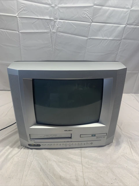 BUSH BTV183DVD/A 14& CRT TV DVD VHS Player Combi TV-Retro Gaming- See ...