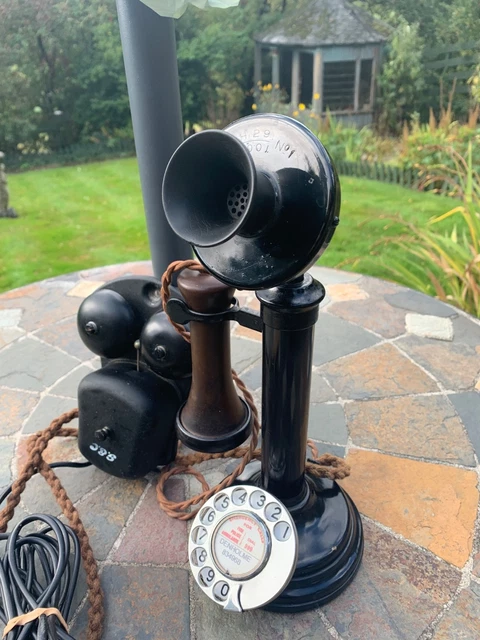 EARLY 20TH CENTURY steel candlestick telephone with black metal GEC ...
