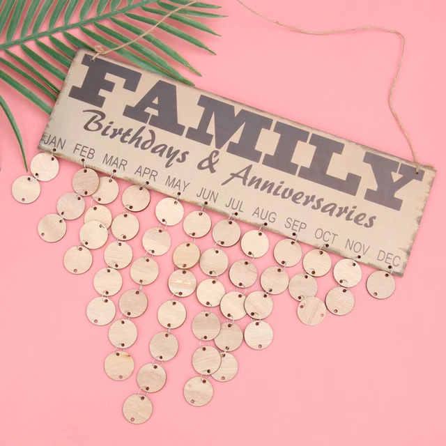 RAPPEL D'ANNIVERSAIRE DE Famille Wall Decoration Mural Tableau EUR 13 ...
