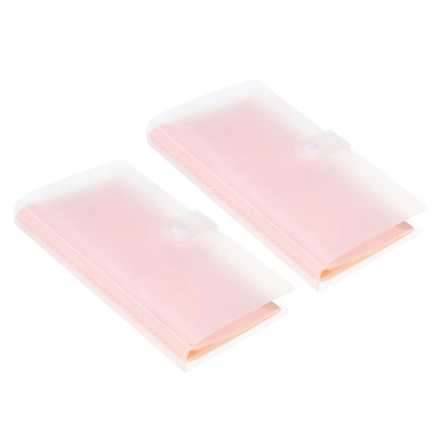 NEGOCIOS TARJETEROS, 2 Paquete Plástico Portátil Tarjetas Carpeta, Rosa ...