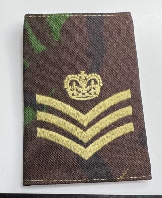 BRITISH ARMY STAFF Sergeant Slide on Rank Cloth Badge Patch 9 x 6 cm's ...