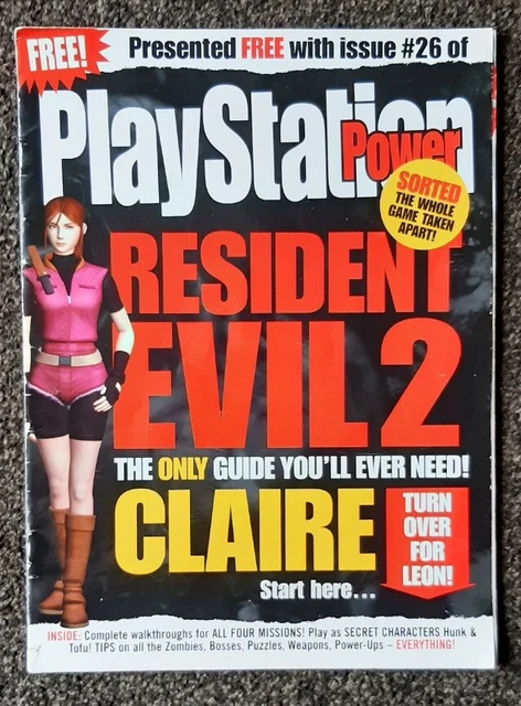 PLAYSTATION POWER RESIDENT Evil 2 Guide Flip Magazine Ultra Rare 1998 ...