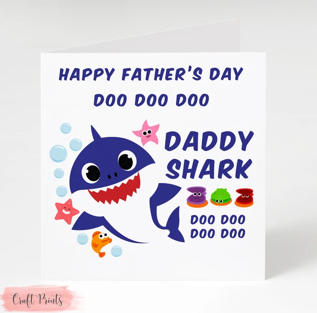 PERSONALISED BABY SHARK Daddy Shark Fathers day card Dad Daddy £3.00 ...