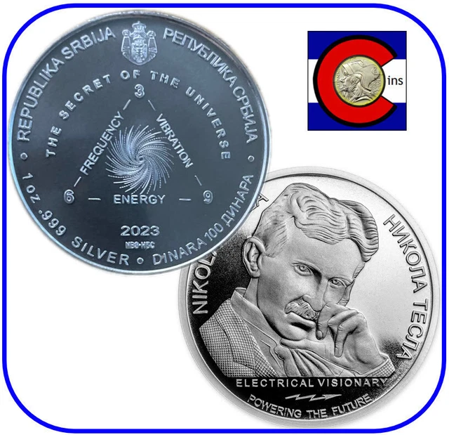 2023 SERBIA NIKOLA Tesla "369" Secret of the Universe BU 1 oz Silver ...