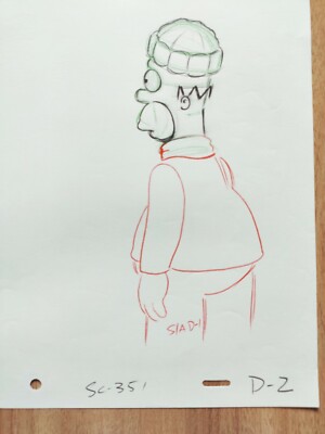 CRAYONNÉ ORIGINAL DE Homer Simpson - Art de production de la série ...