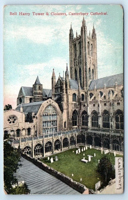 CARTOLINA CAMPANA HARRY Tower & Cloisters CANTERBURY Cattedrale UK EUR ...
