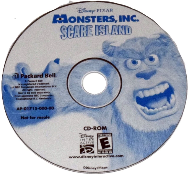 DISNEY PIXAR MONSTERS Inc Scare Island PC CD Rom 2001 Computer Video ...