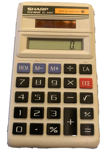 VINTAGE SHARP ELSI Mate EL-240C Solar Cell Calculator Tested & Working ...