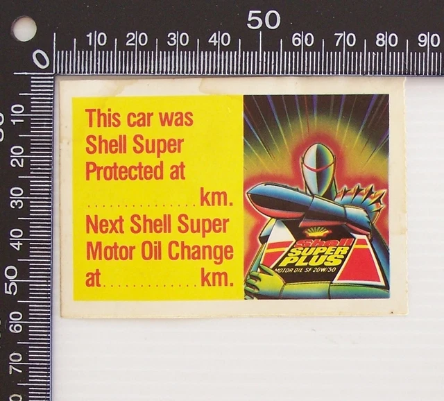 VINTAGE NEXT SHELL Super Motor Oil Change Km Promo Car Windscreen ...