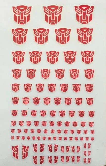 TRANSFORMERS MASTERPIECE AUTOBOTS symbol 90+ stickers sheet UK stock ...