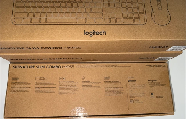 LOGITECH SIGNATURE SLIM Combo MK955 Wireless Keyboard Mouse Graphite ...