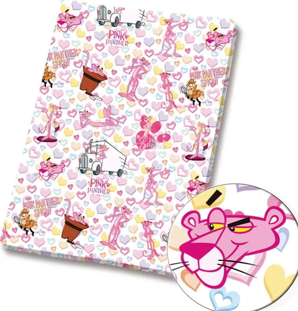 RETRO 1980S PINK Panther cartoon character Cotton Fabric Half Yard (18 ...