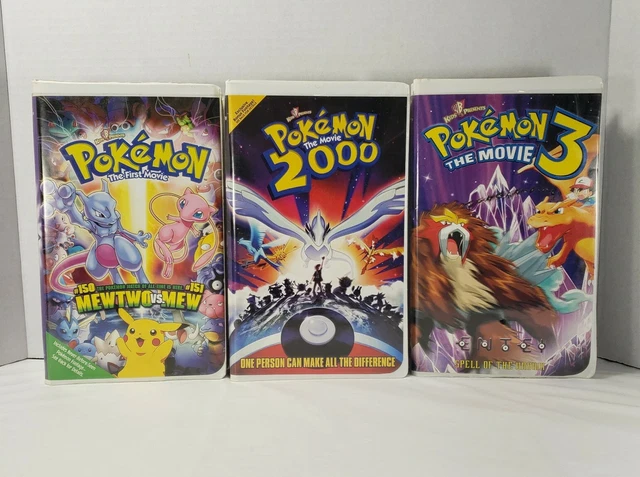 POKEMON THE FIRST Movie VHS Lot (Clamshell) Pokemon 2000 Pokemon 3 ...