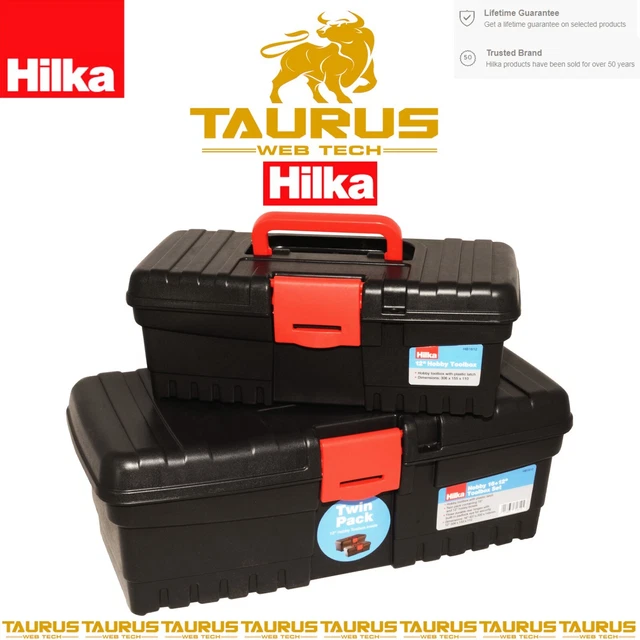 16& & 12& HILKA Toolbox Set Twin Pack Clip Closure DIY Padlock Eye UK ...