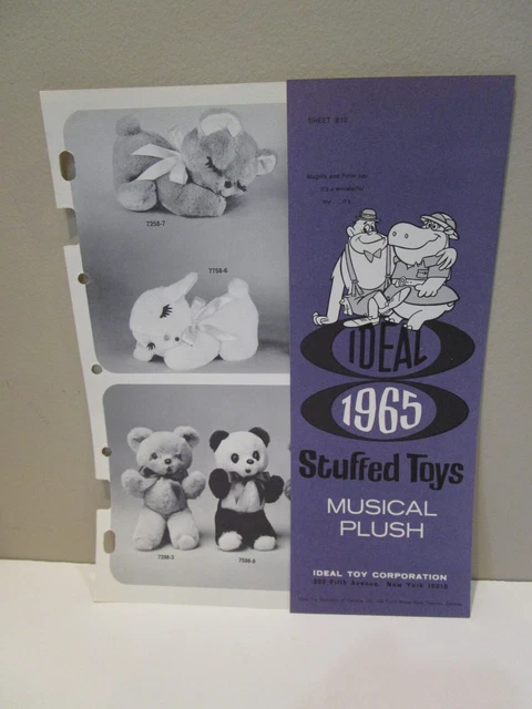 VINTAGE 1965 IDEAL TOY FAIR DEALER CATALOG STUFFED TOYS MUSICAL PLUSH ...