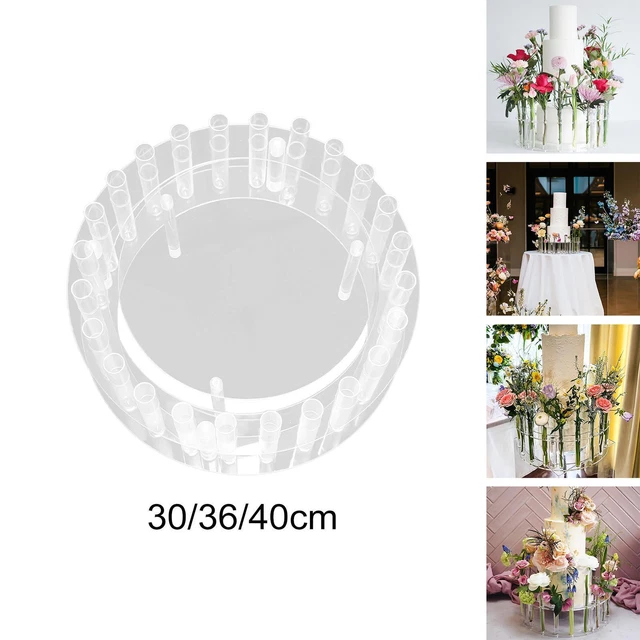 ACRYLIC FILLABLE CAKE Stand Clear Cake Riser, Backdrop Column, Floral ...