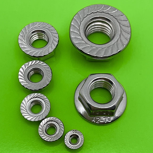 SPERRZAHNMUTTER FLANSCH BUND Mutter Edelstahl A2 M3 M4 M5 M6 M8 M10 M12 ...