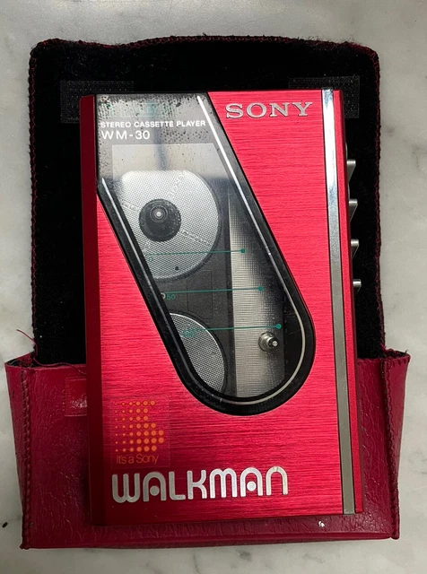 VINTAGE SONY WM-30 WM30 Rare Red Walkman Cassette Player + Original ...