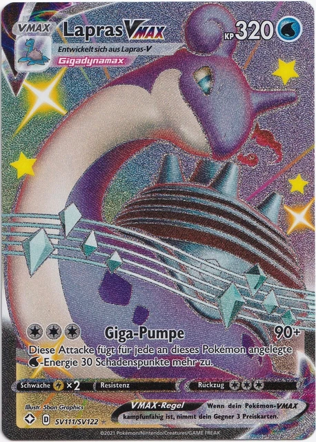 POKÉMON LAPRAS VMAX Shiny Full Art Glänzendes Schicksal SV111/SV122 NM ...