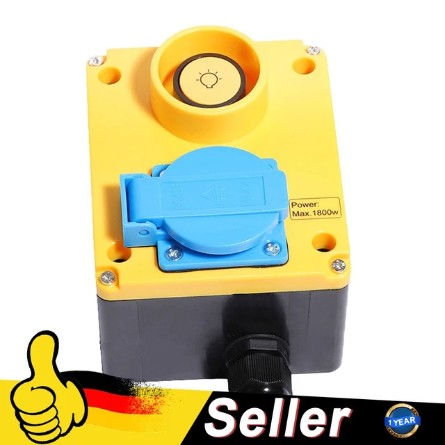 NOTAUS MIT GEHÄUSE IP44 Schalter Not-Aus Notausschalter Druck 16A 250V ...