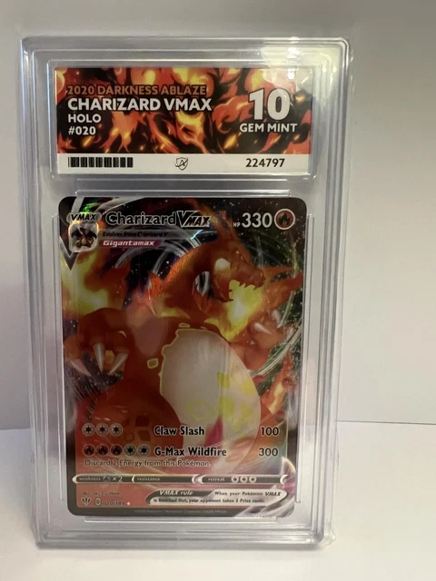 ACE GRADED 10 Pokémon TCG Charizard VMAX Darkness Ablaze 020/189 £42.00 ...