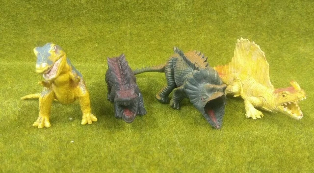 VINTAGE INPRO 1972 Dinosaurs Plastic x4 inc Tyrannosaurus rex £12.50 ...