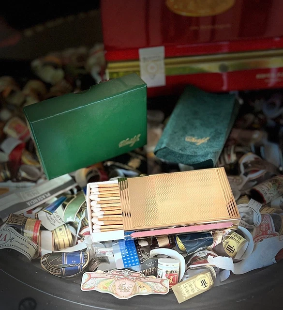 DAVIDOFF ZIGARREN STREICHHOLZBOX, goldf, stilvoll und wunderschön, NOS, FULL SET EUR 299,00 ...