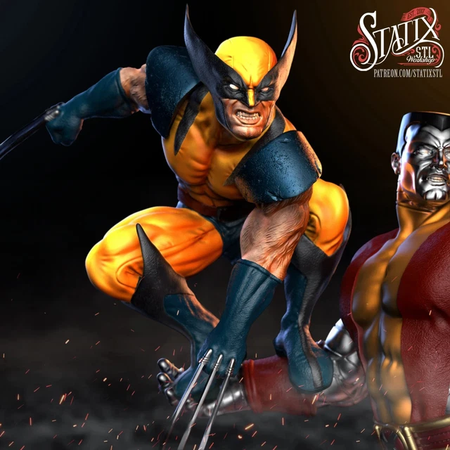 WOLVERINE COLOSSUS STATUE figure STL file for 3d creality prusa bambu ...
