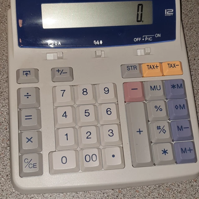 CALCULATOR SHARP EL-1801C 2-Color with Printer Electric 12 Digit Slot ...