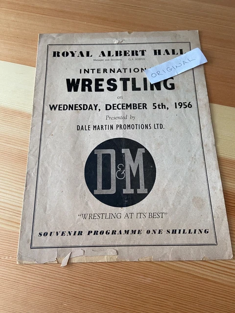 INTERNATIONAL WRESTLING PROGRAMME 1956 - Royal Albert Hall - Mick ...