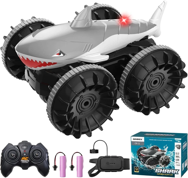 SHARK AMPHIBIOUS REMOTE Control Cars, 4WD Waterproof RC Stunt Car with ...