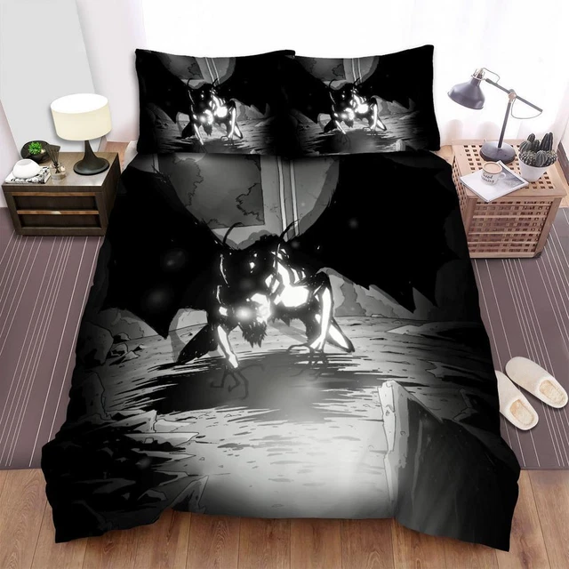 MOTHMAN INSIDE AN Abandoned House Quilt Duvet Cover Set Comforter Cover ...