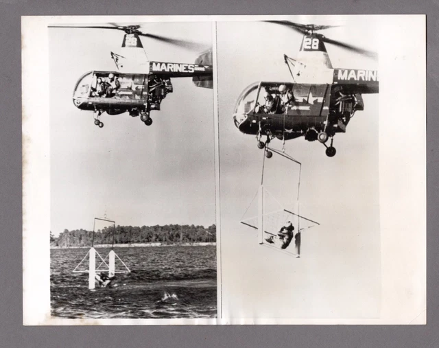 KAMAN HOK-1 HELICOPTER Rescue Demo Camp Lejeuene Vintage Press Photo Us ...