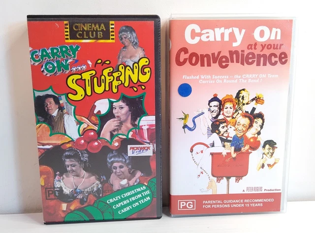 2X CINEMA CLUB VHS VIDEO Carry On Stuffing & Carry on Convenience ...