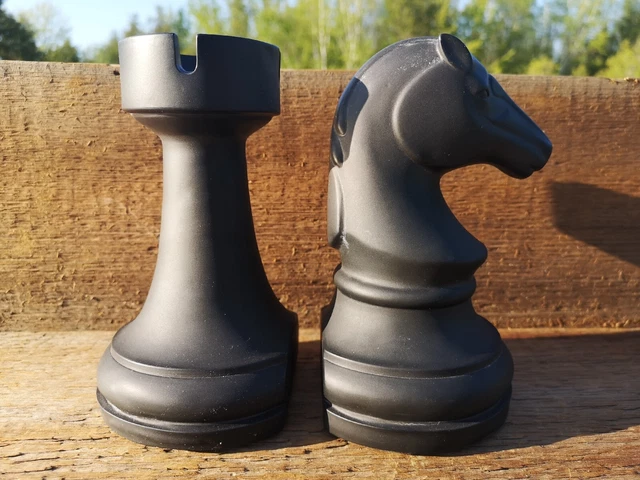 HEAVY CHESS BOOKENDS Knight Castle Rook Chess Pieces Book Ends Heavy ...