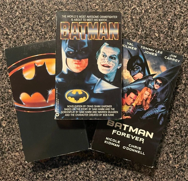 BATMAN (VHS) + Batman Forever (VHS) + roman Batman (1989) COMBO *Bon ...