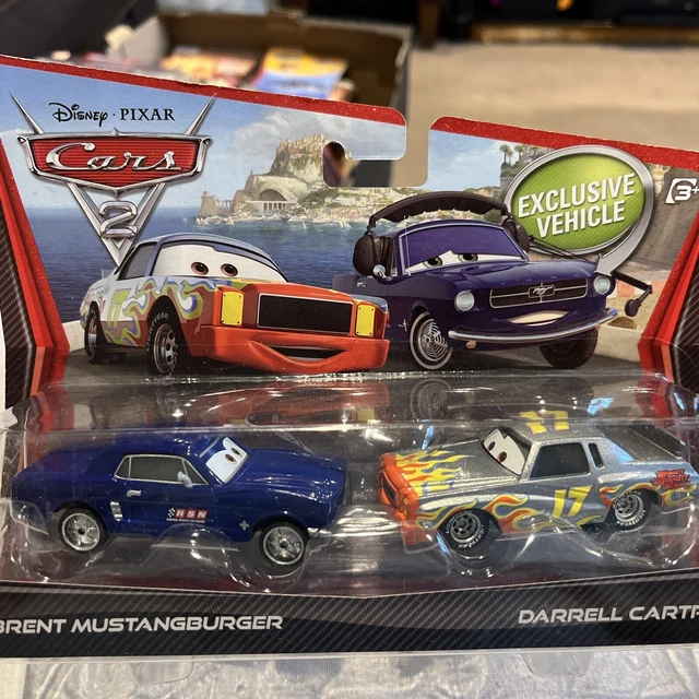 DISNEY PIXAR CARS 2 Double Brent Mustangbu/Darrell 1:55 pressofuso ...