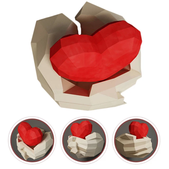 WEDDING HEART WALL Art Geometric Origami 3d Fold Origami Paper £11.58 ...