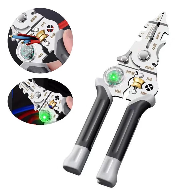 10-IN-1 MULTI-FUNCTIONAL WIRE Stripper Scissors With Electrical Test ...