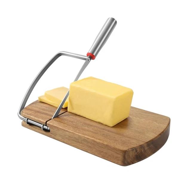 MULTIPURPOSE CHEESE SLICER Cutter, Wood Cheese Slicers Board with Blade ...