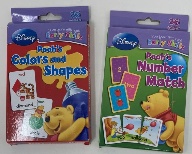 DISNEY LEARN WITH Pooh Early Skills Flash Cards - Number Match Colors ...