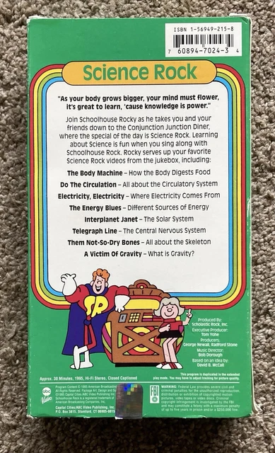 SCHOOLHOUSE ROCK ! - Science Rock (VHS 1995) abc Video 47024 £8.99 ...