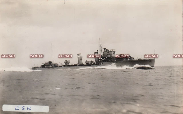 ROYAL NAVY RP Postcard. HMS "Esk" Destroyer. Sunk during Texel Disaster ...