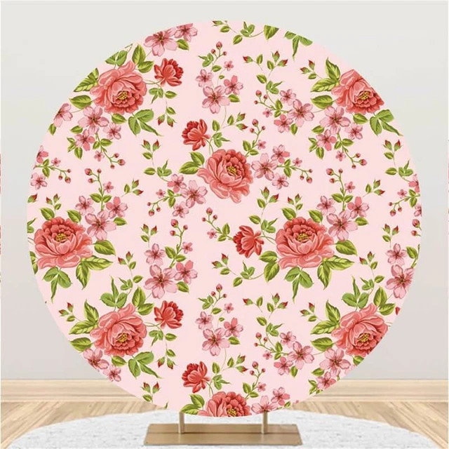 CIRCLE PINK FLOWER Happy Birthday Backdrop For Girl $37.90 - PicClick AU